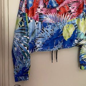 Nike | Jackets & Coats | Nwt Nike Multicolored Cropped Loose Fit Jacket ...